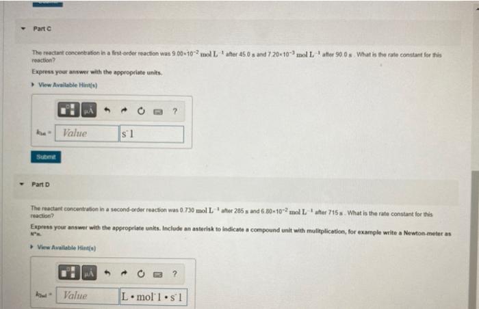 Solved The integrated rate laws for zero-, first-, and | Chegg.com