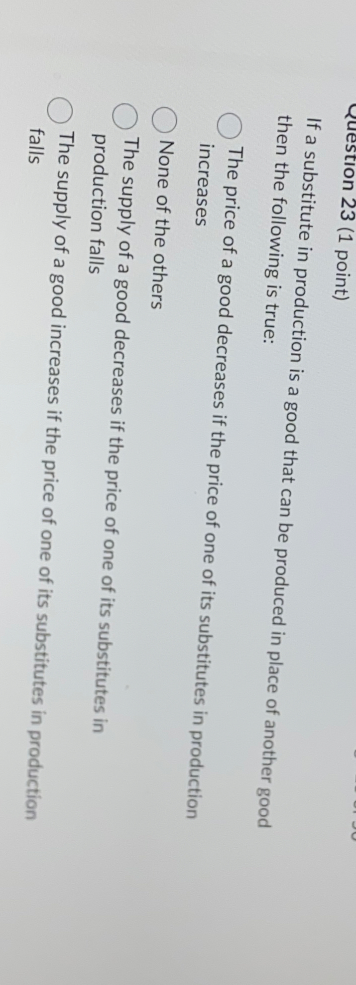Solved If a substitute in production is a good that can be | Chegg.com