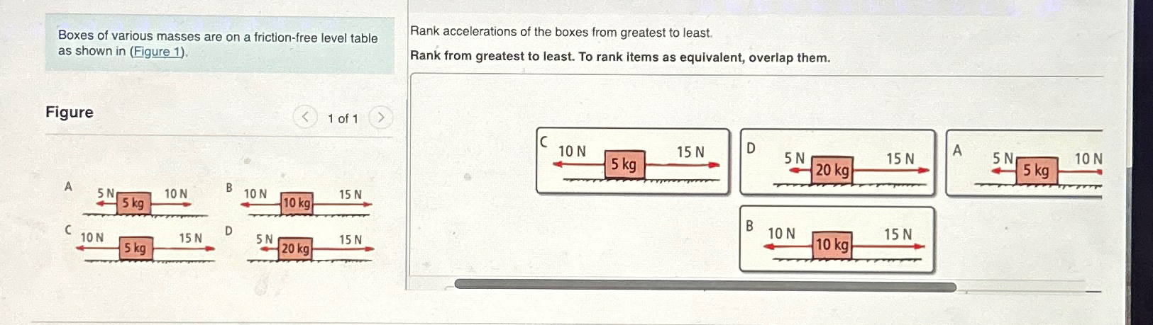 Solved Boxes of various masses are on a friction-free level | Chegg.com