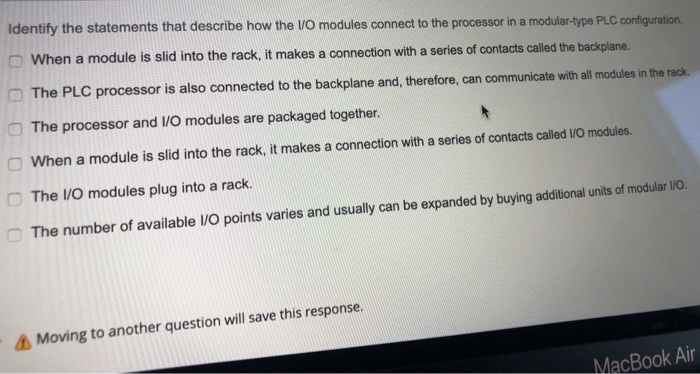 Solved Describe how the I/O modules connect to the processor | Chegg.com