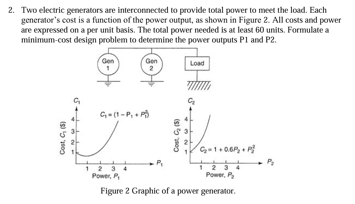 Solved 2. ﻿Two electric generators are interconnected to | Chegg.com
