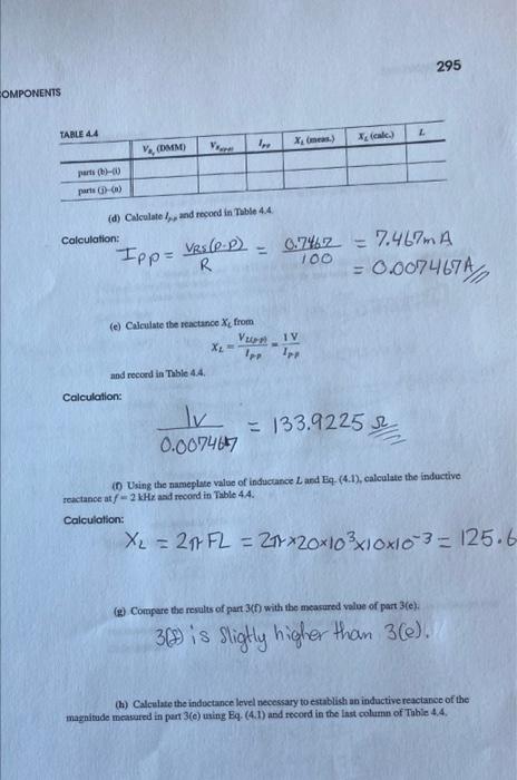 Solved Part 3 Inductive Reactance (a) Construct the network | Chegg.com