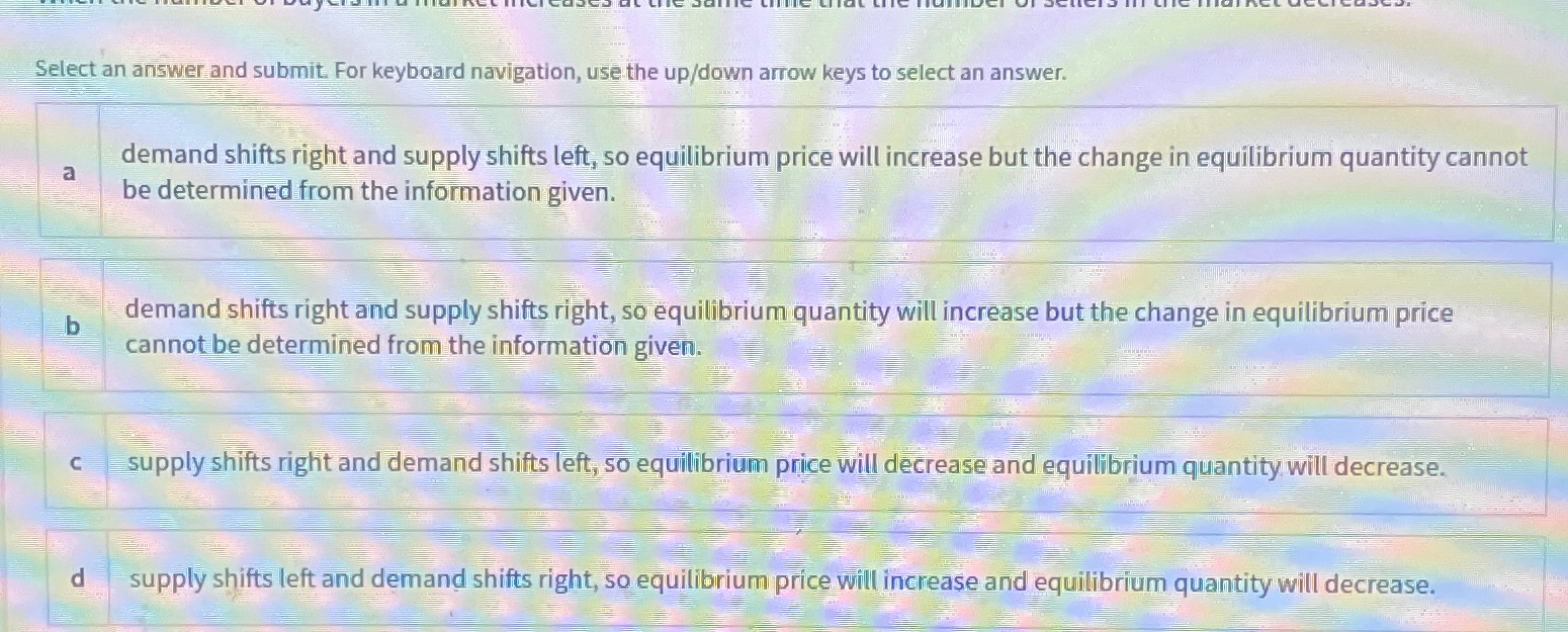 Solved Select an answer and submit. For keyboard navigation, | Chegg.com