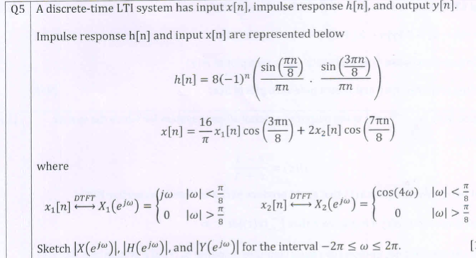 Q5 ﻿A discrete-time LTI system has input x[n], | Chegg.com