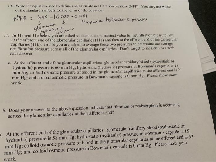 Solved 10. Write the equation used to define and calculate | Chegg.com