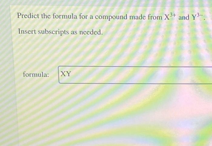 Solved Predict the formula for a compound made from X3+ and | Chegg.com