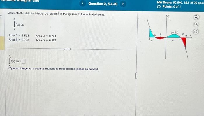 Solved Calculate the definite integral by referring to the | Chegg.com
