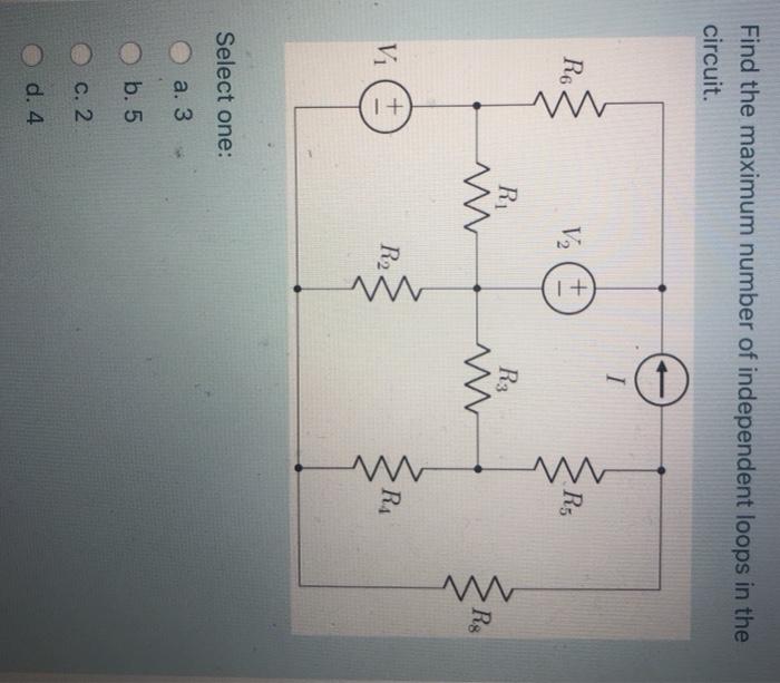 Solved Find the maximum number of independent loops in the | Chegg.com