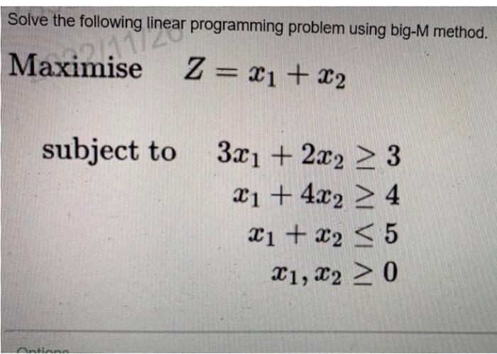 Solved Solve the following linear programming problem using | Chegg.com