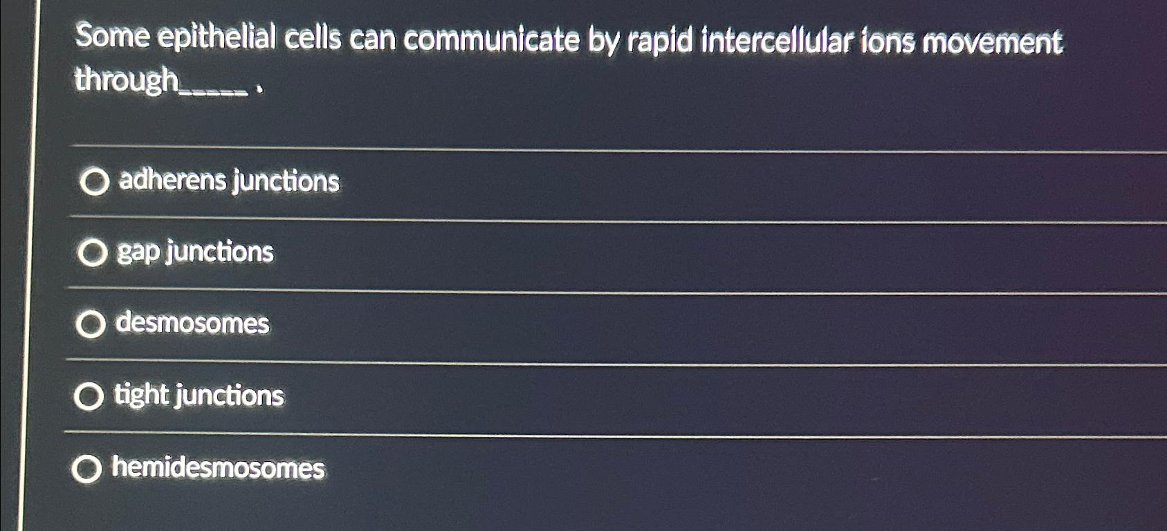 Solved Some epithelial cells can communicate by rapid | Chegg.com