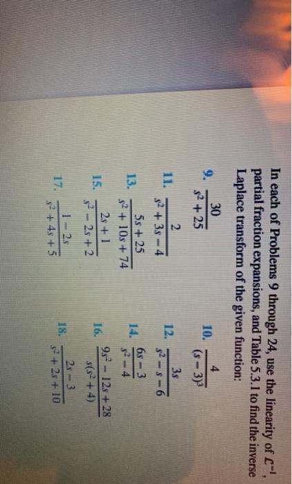 Solved In each of Problems 9 through 24, use the linearity | Chegg.com