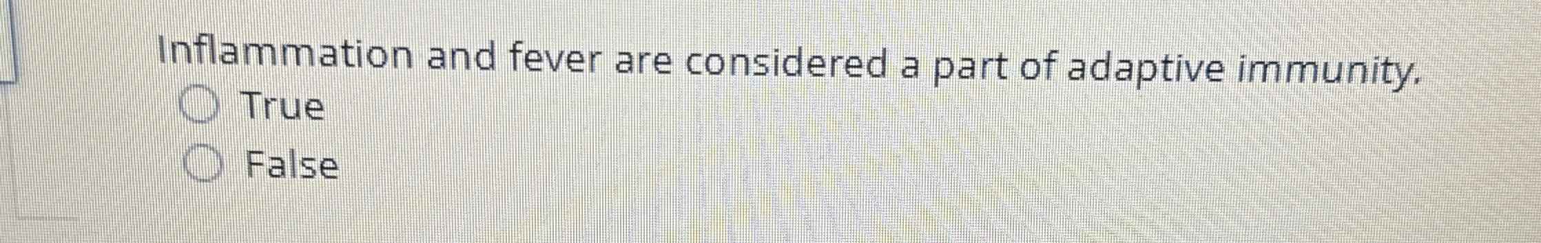 Solved Inflammation and fever are considered a part of | Chegg.com