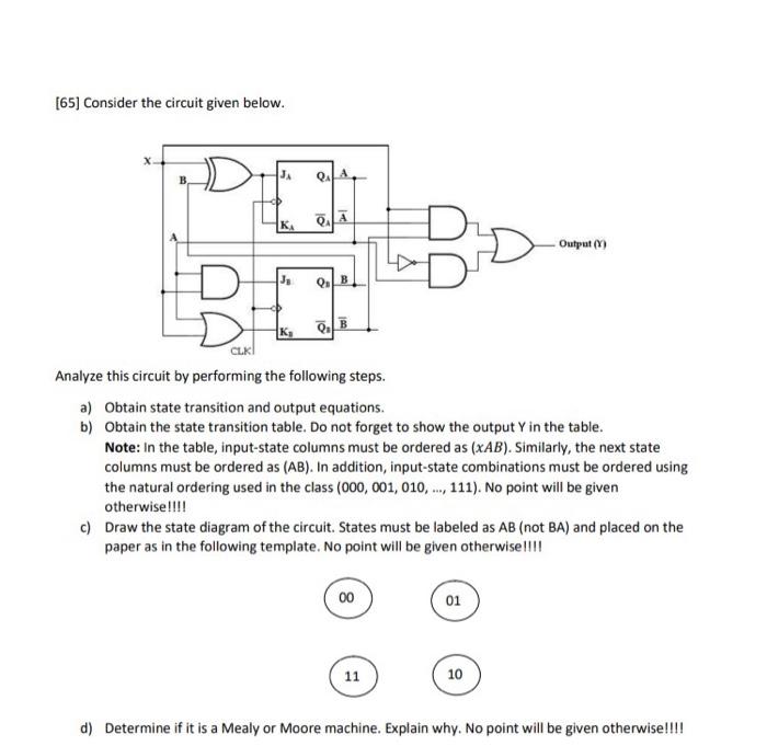 Solved [65] Consider the circuit given below. Analyze this | Chegg.com