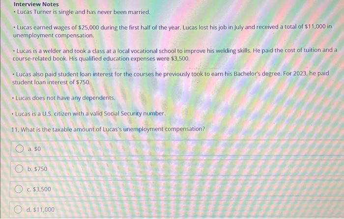 Solved - Lucas Turner is single and has never been married. | Chegg.com