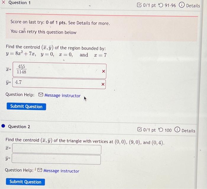 Solved Score on last try: 0 of 1pts. See Details for more. | Chegg.com