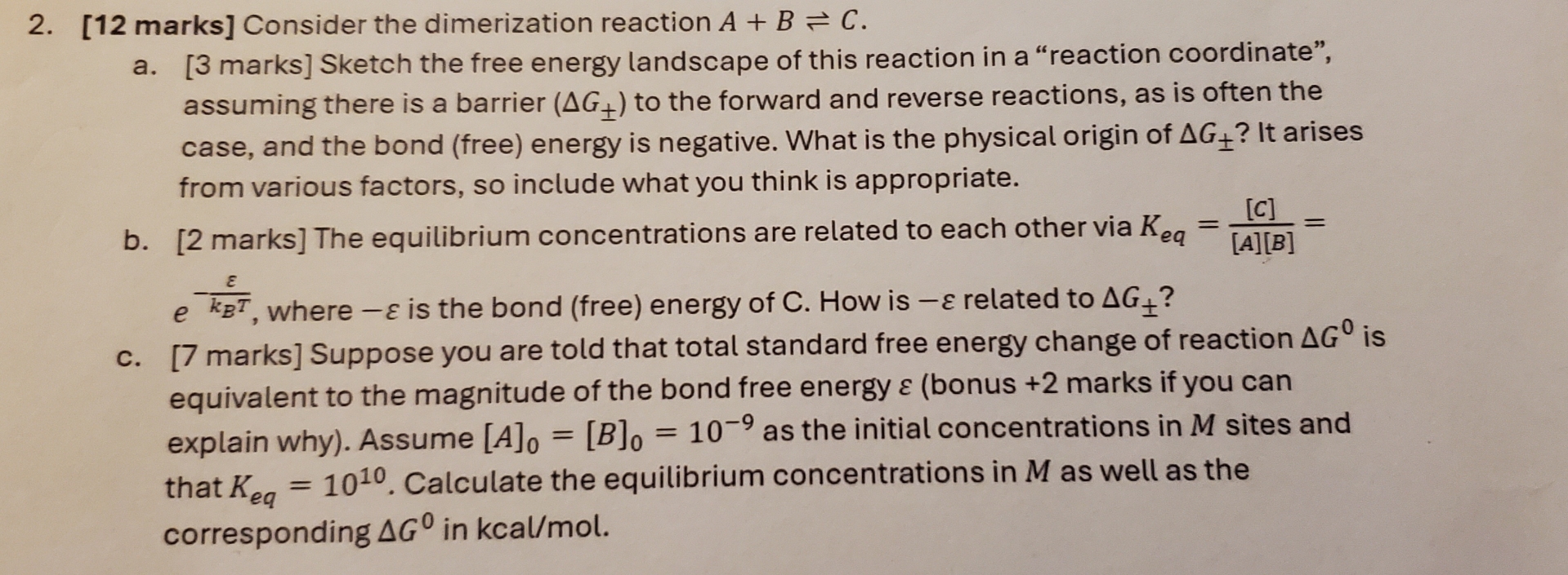 Solved [12 ﻿marks] ﻿Consider the dimerization reaction | Chegg.com