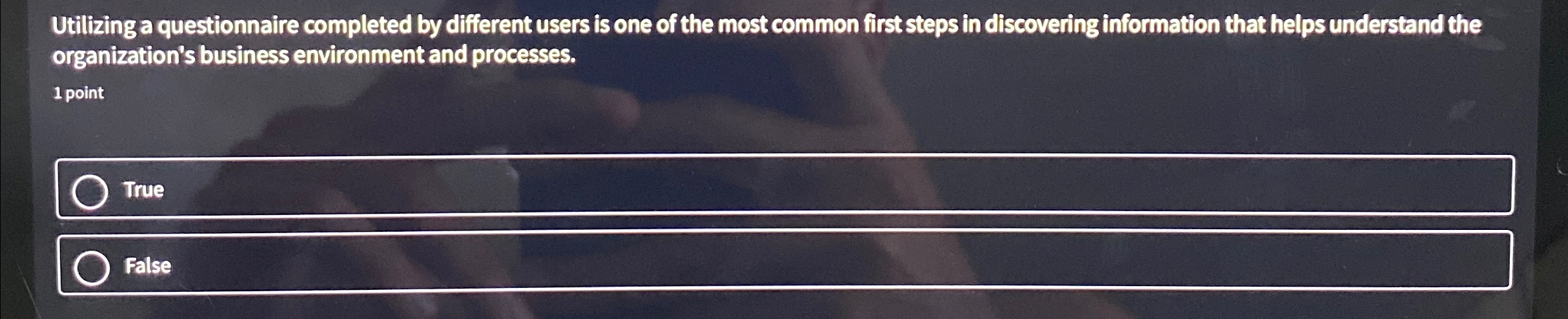Solved Utilizing a questionnaire completed by different | Chegg.com