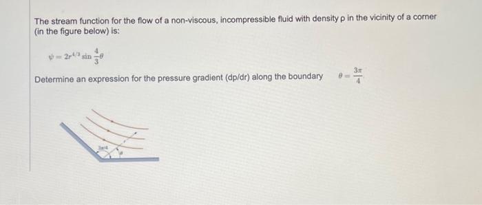 Solved The stream function for the flow of a non-viscous, | Chegg.com