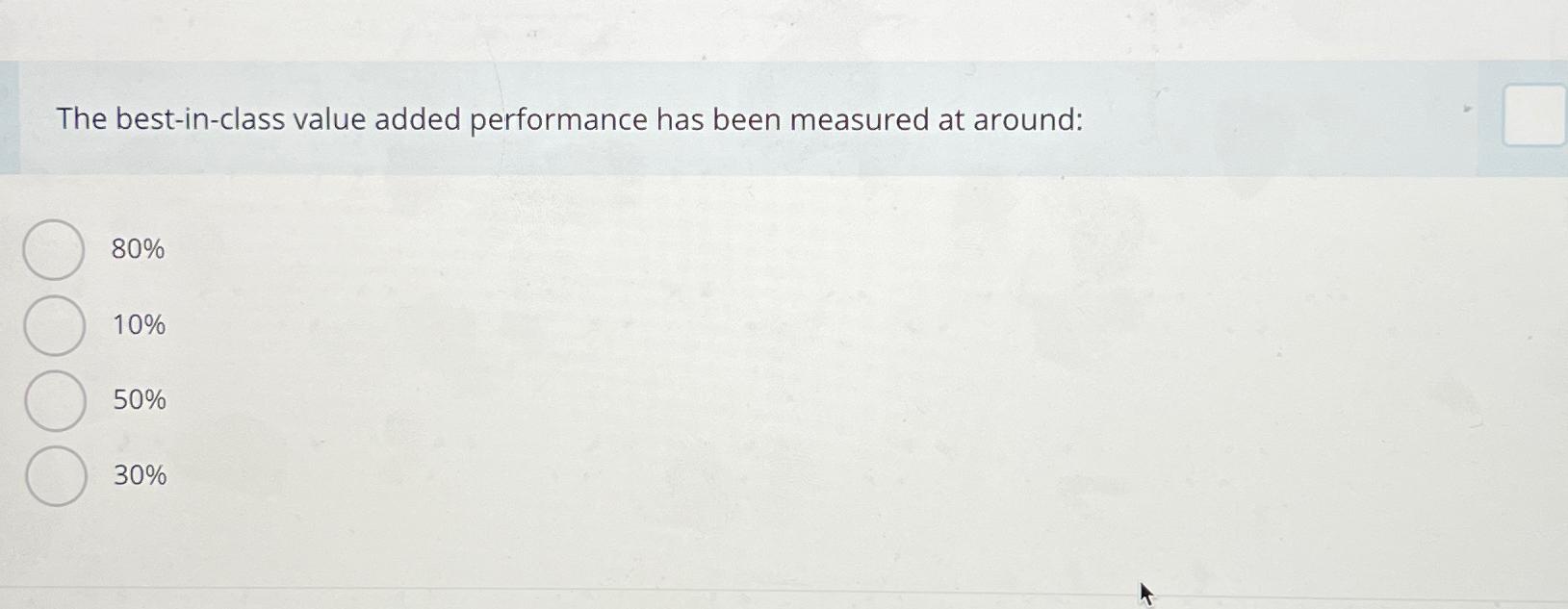 Solved The best-in-class value added performance has been | Chegg.com