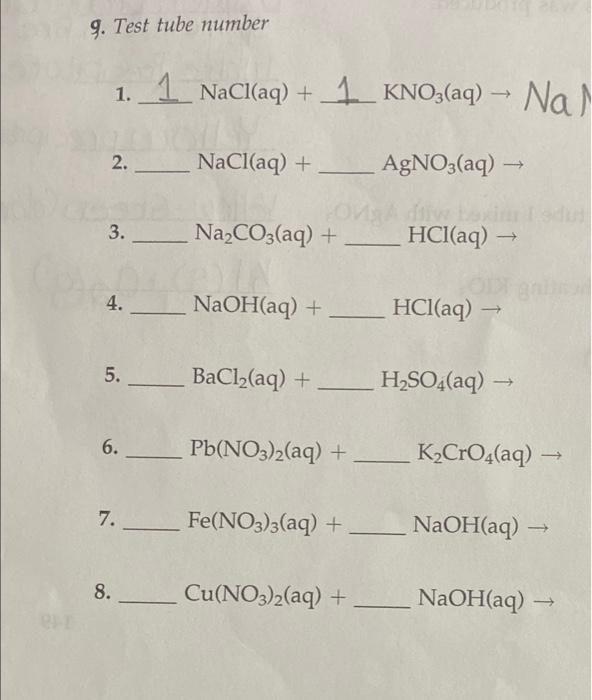 Solved Write Complete Balanced Equations For All Cases In