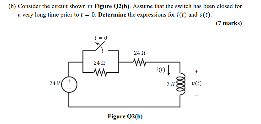Solved (b) ﻿Consider the circuit shown in Figure Q2(b). | Chegg.com