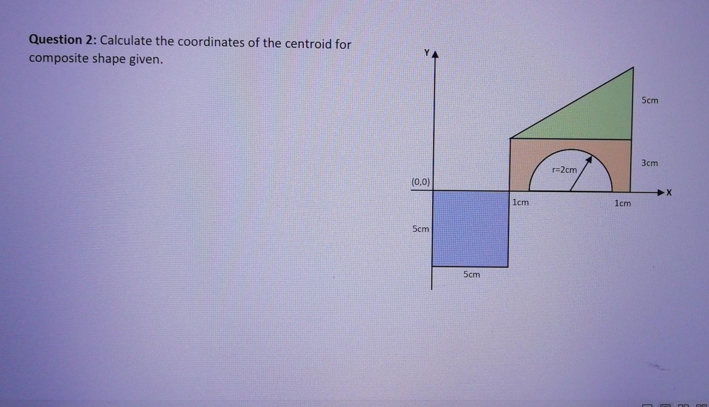 Solved Question 2: Calculate the coordinates of the centroid | Chegg.com
