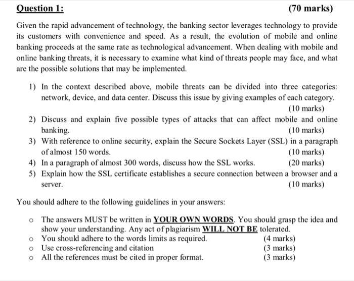 Solved Given the rapid advancement of technology, the | Chegg.com
