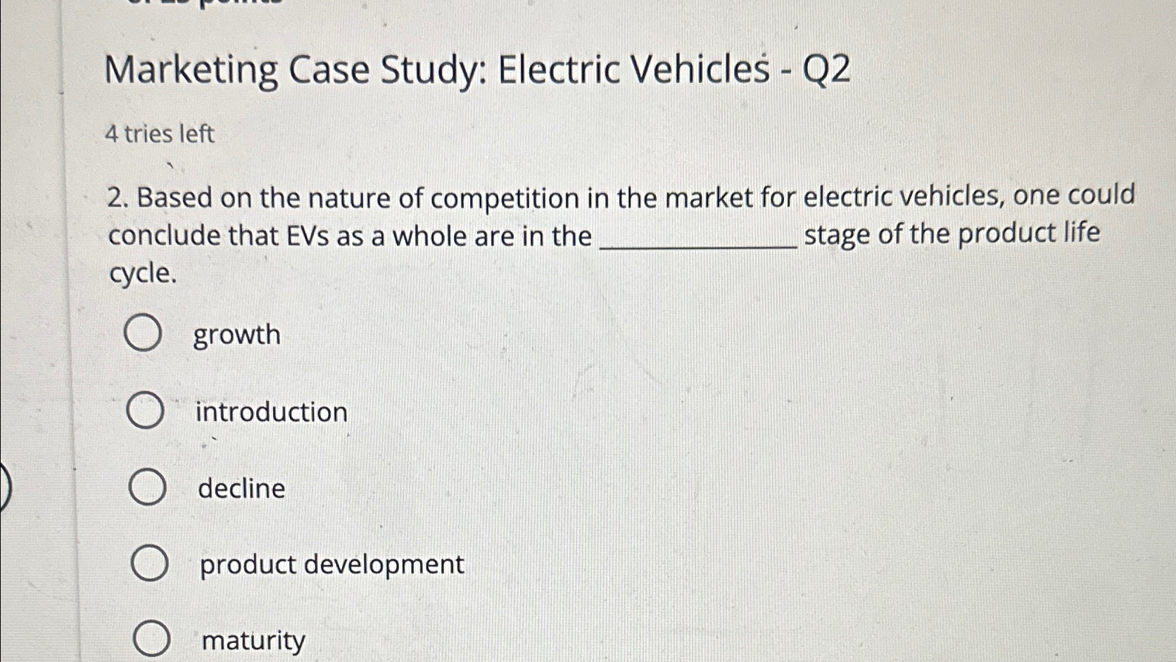 Solved Marketing Case Study: Electric Vehicleś - ﻿Q24 ﻿tries | Chegg.com