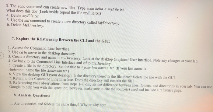Solved 3. The echo command can create new files. Type echo | Chegg.com