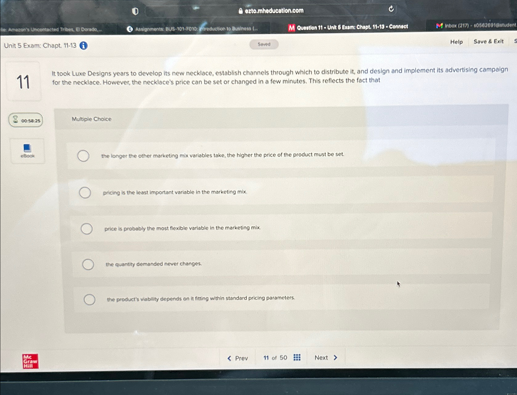 Solved Unit 5 ﻿Exam: Chapt. 11-13 (i)Questlon 11 - ﻿Unit 5 | Chegg.com