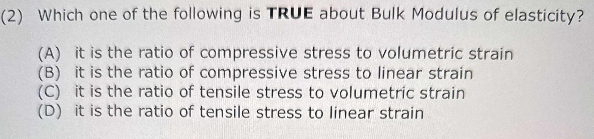 Solved (2) ﻿Which one of the following is TRUE about Bulk | Chegg.com