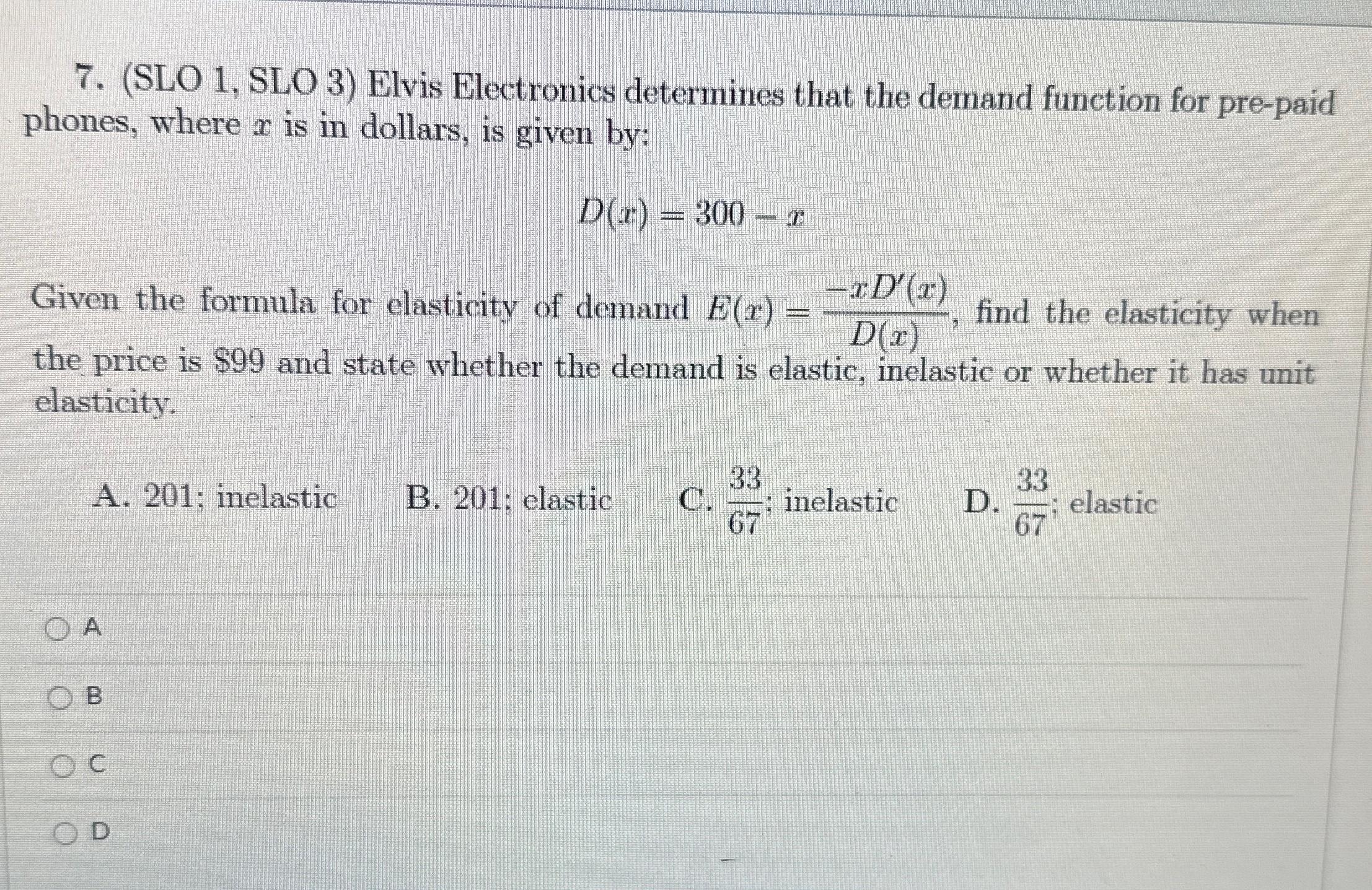 Solved (SLO 1, ﻿SLO 3) ﻿Elvis Electronics determines that | Chegg.com
