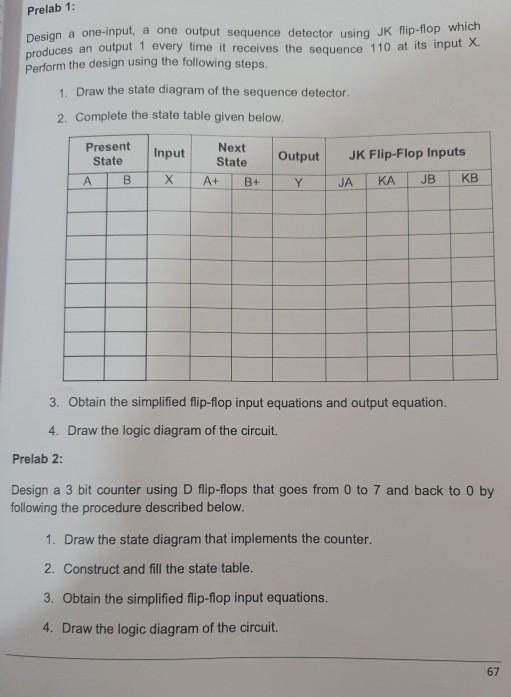 Solved Prelab 1 Perform The Design Using The Following 
