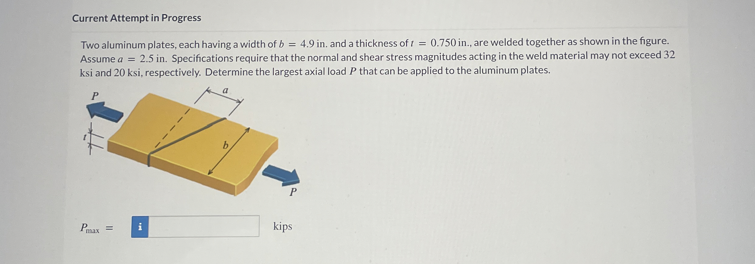 Solved Current Attempt in ProgressTwo aluminum plates, each | Chegg.com