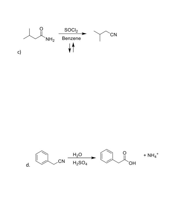 Solved 1) CH3O−Na+ 2) a. 3) CH3NH2 (aq.) Benzene SOCl2 c) | Chegg.com
