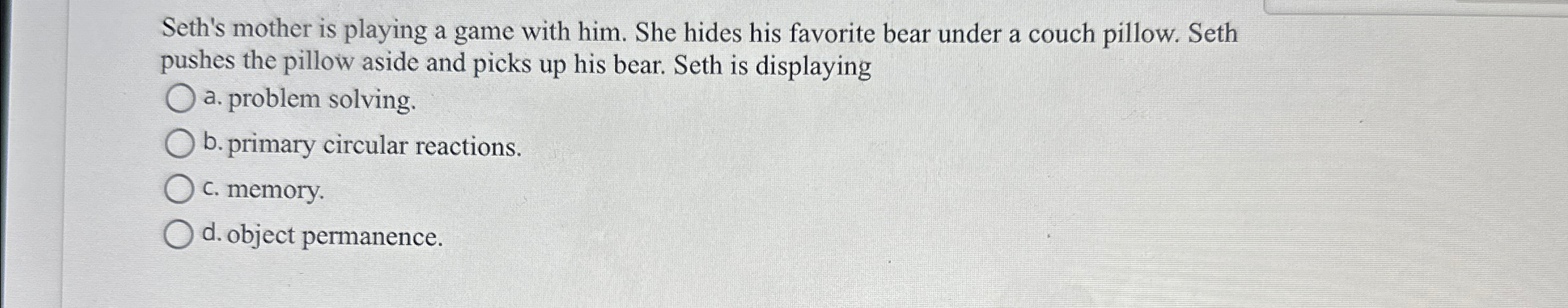 Solved Seth's mother is playing a game with him. She hides | Chegg.com