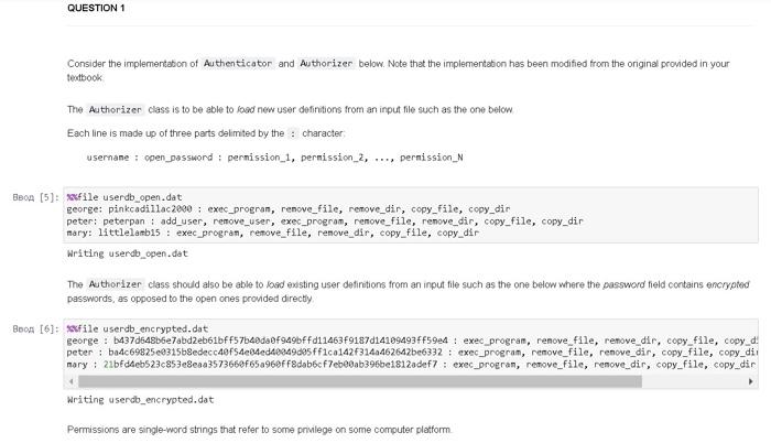 Solved Consider the implementabon of Authenticator and | Chegg.com