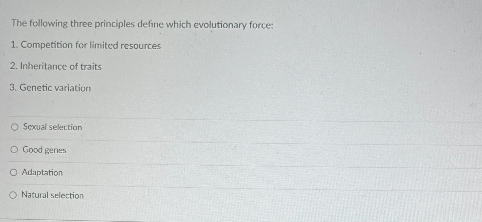 Solved The following three principles define which | Chegg.com