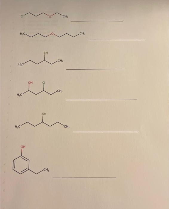 Solved Nomenclature for Alcohols, Phenols, Thiols and Ethers | Chegg.com