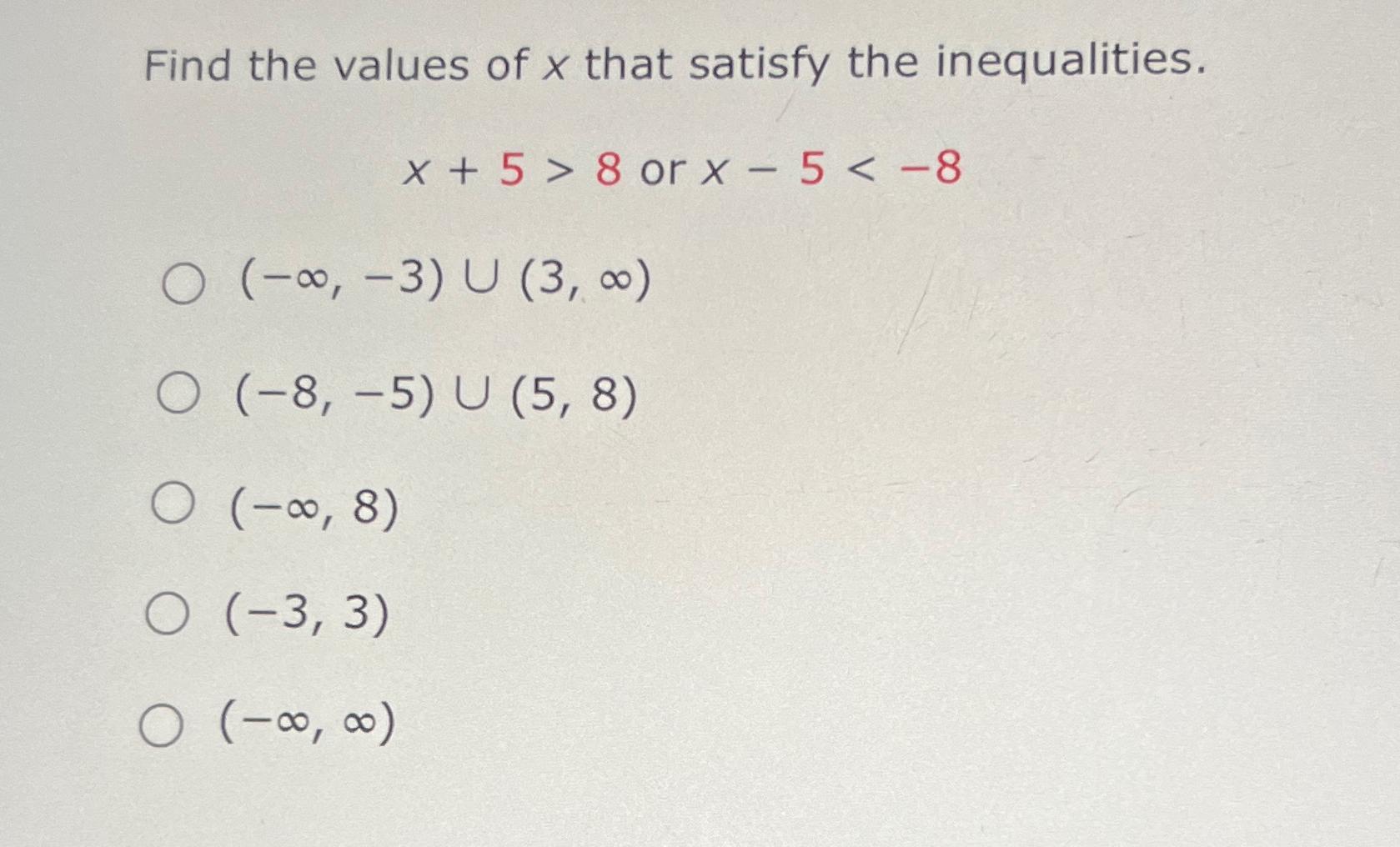 Solved Find the values of x ﻿that satisfy the | Chegg.com