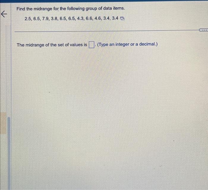Solved Find the mode for the data items in the given | Chegg.com