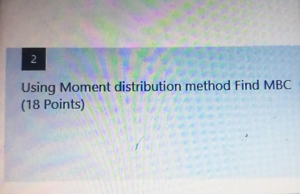 Solved 2 Using Moment distribution method Find MBC (18 | Chegg.com