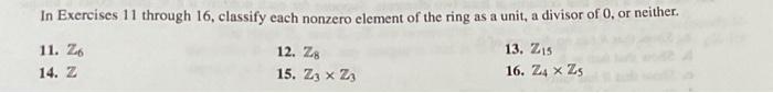 Solved In Exercises 11 through 16, classify each nonzero | Chegg.com