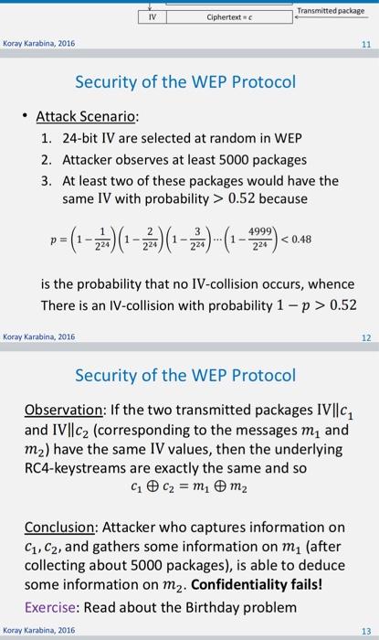 Solved Exercise 2 (Insecurity of the WEP Protocol (4 marks)) | Chegg.com