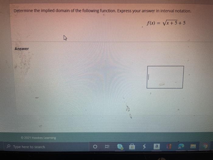 Solved Determine the implied domain of the following | Chegg.com