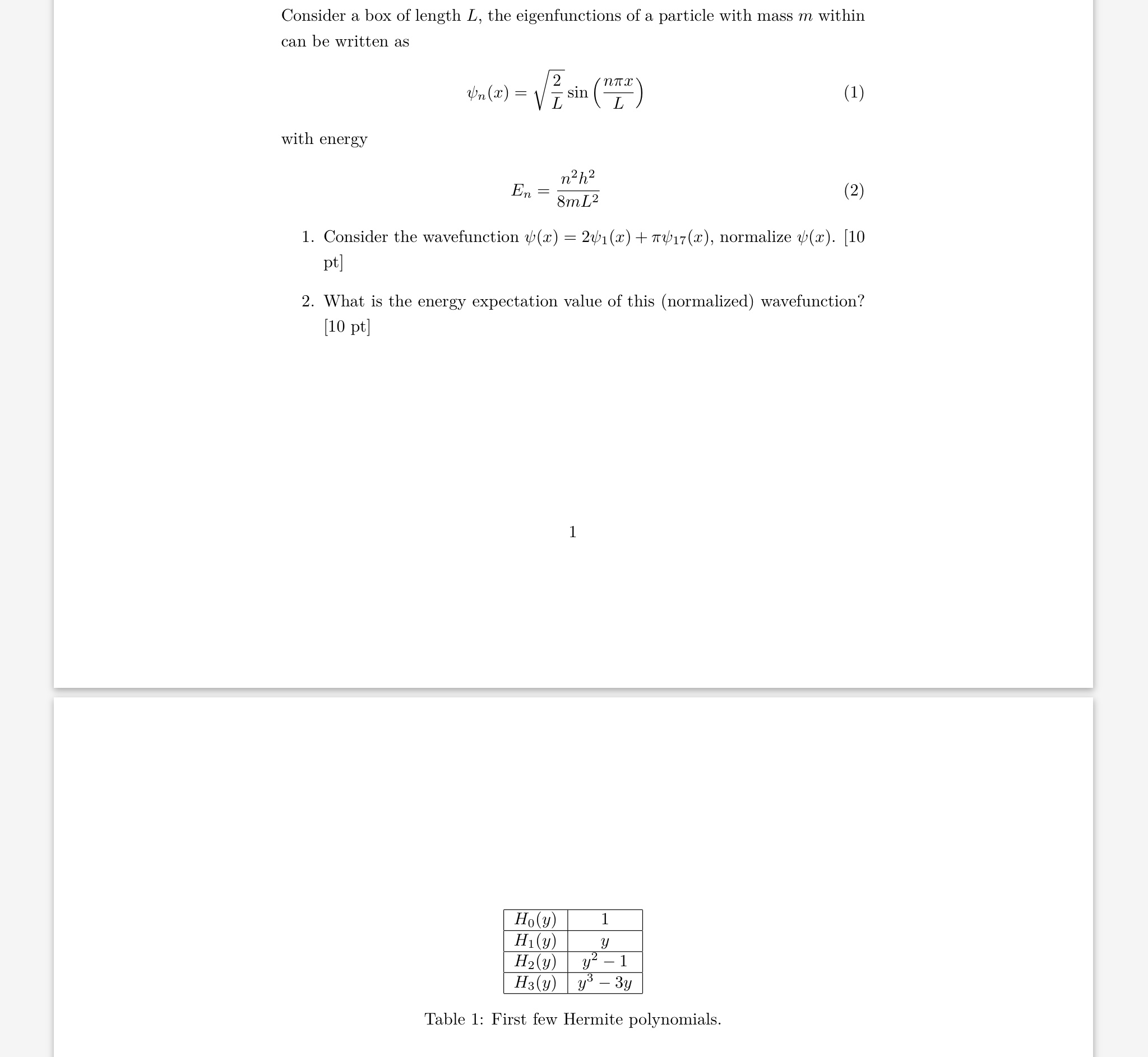 Solved Consider a box of ﻿length L, ﻿the eigenfunctions of | Chegg.com