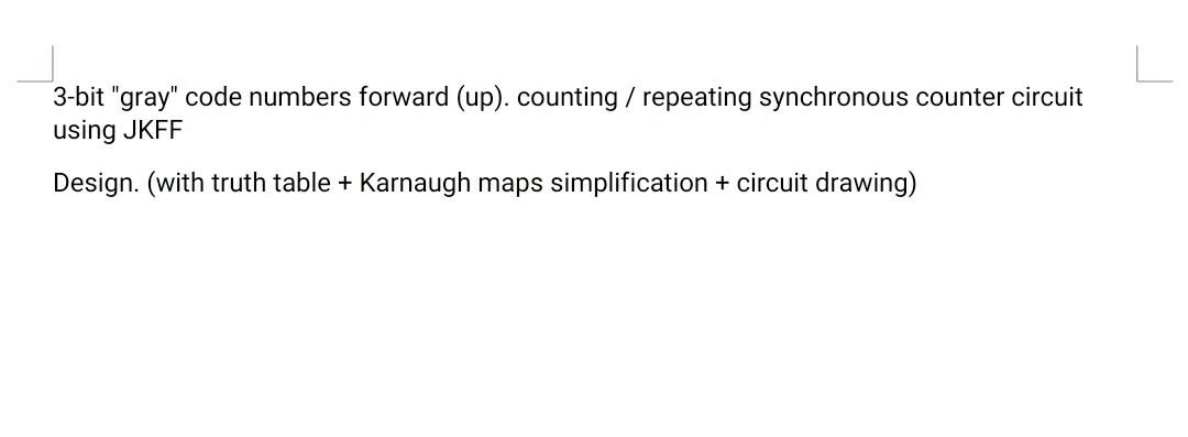 Solved 3-bit "gray" code numbers forward (up). counting / | Chegg.com
