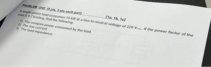 Solved PROBLEM ONE (9 pts. 3 pts each part) [1a,1b,1c] A | Chegg.com