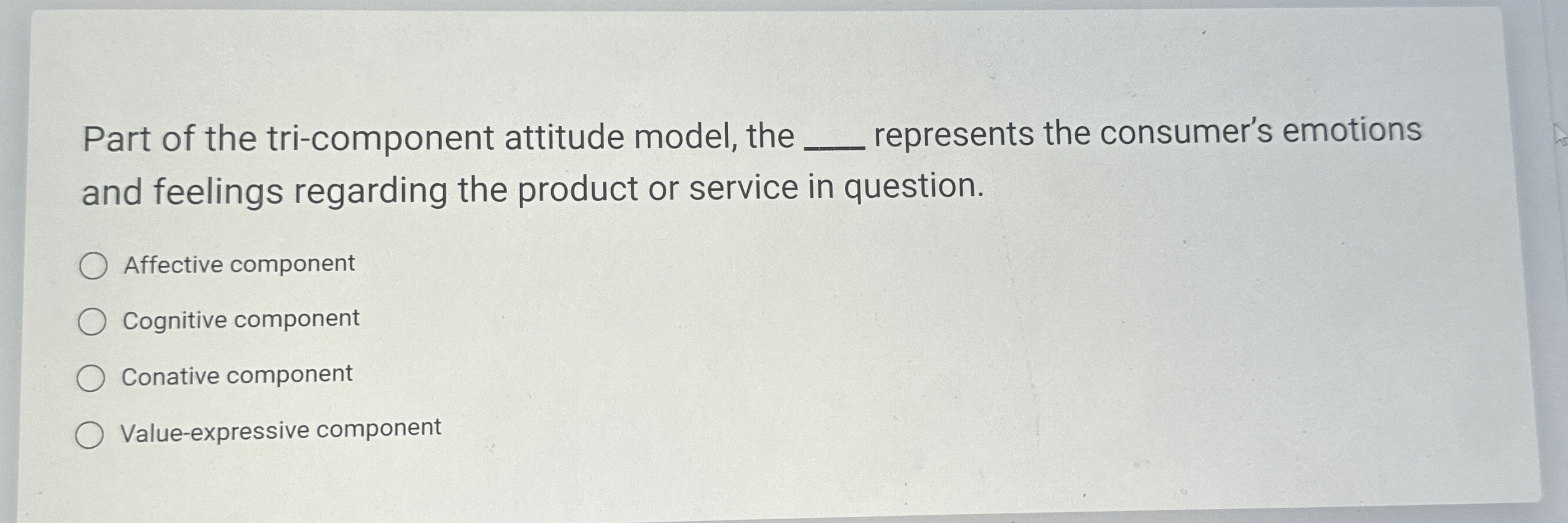 Solved Part of the tri-component attitude model, the q, | Chegg.com