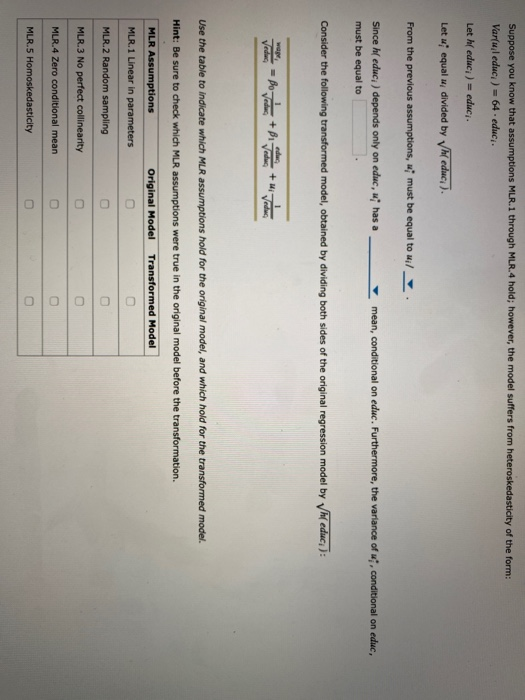 5. The White test for heteroskedasticity Suppose you | Chegg.com